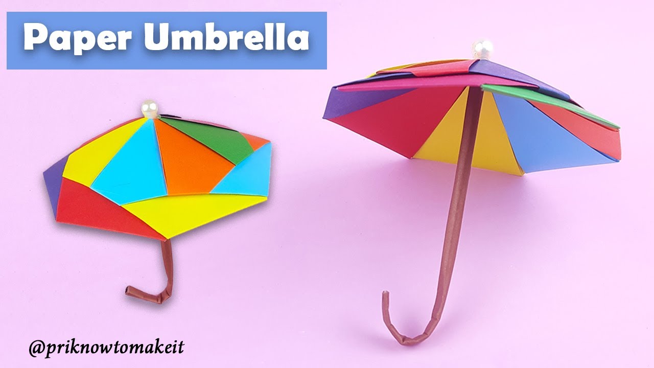 How to make colorful paper Umbrella | Origami paper umbrella | DIY ...