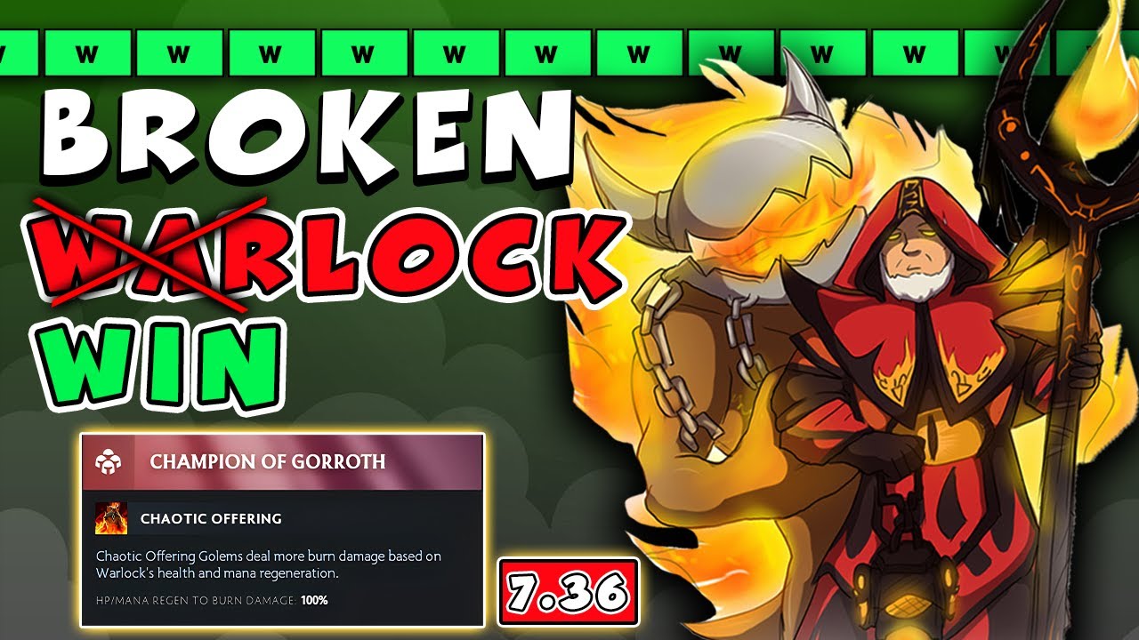 WARLOCK IS BROKEN 7.36 | PLAY SUPPORT WARLOCK FOR FREE MMR - YouTube