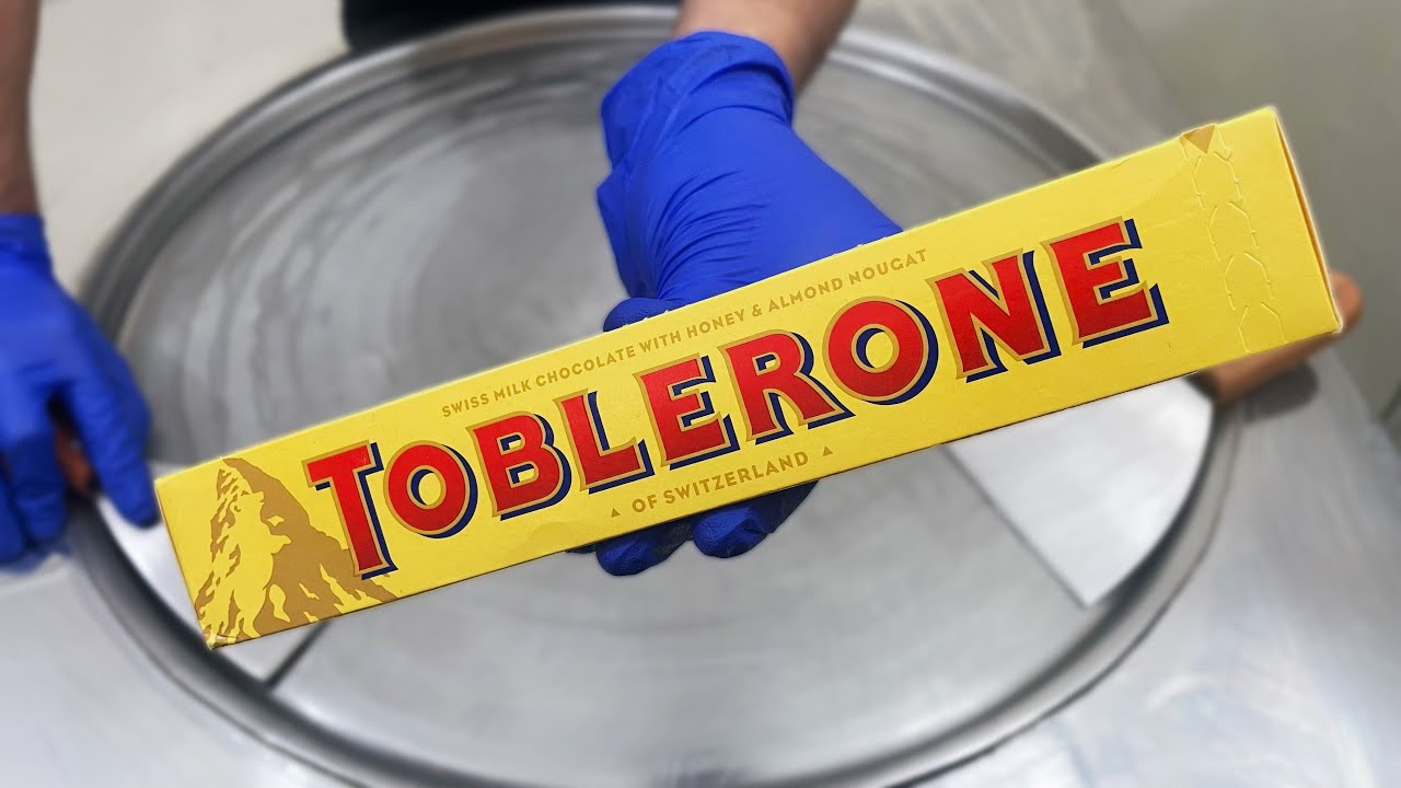 ASMR - TOBLERONE Chocolate Ice Cream Rolls | How to Make Toblerone Ice ...