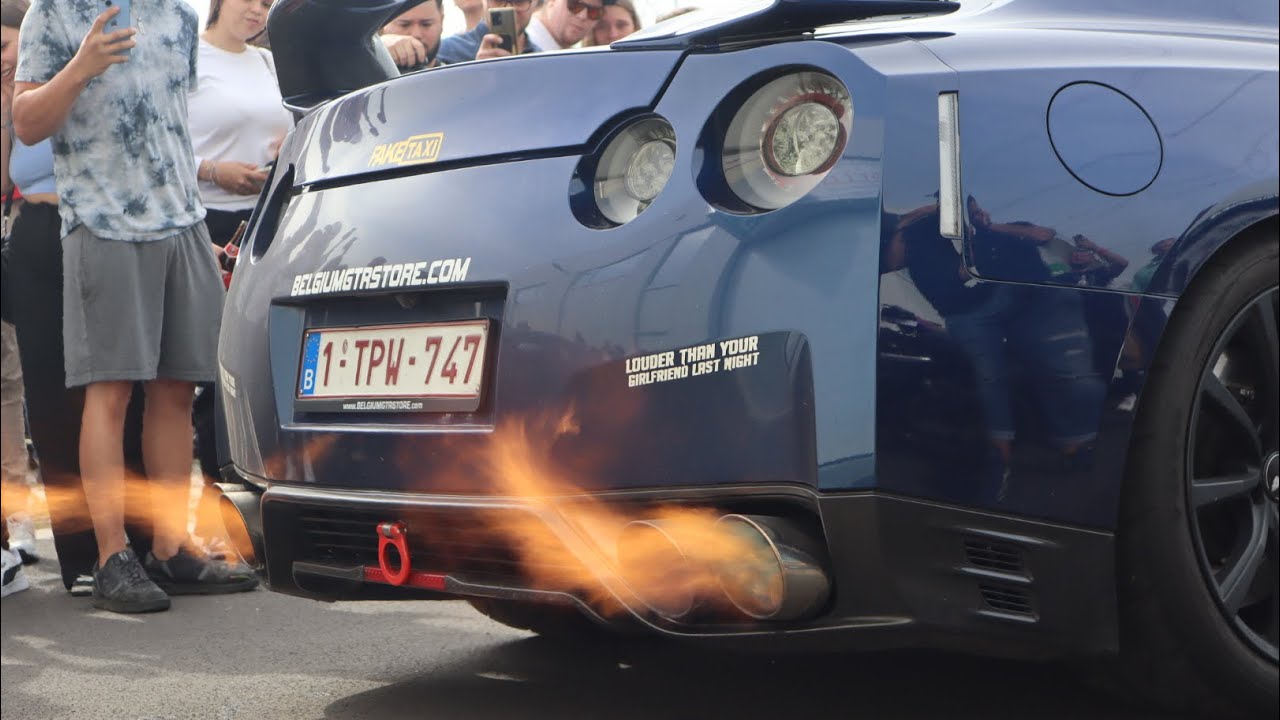 AKN Meet #1🩵🩷—STO drifting, 800HP GTR shooting flames, Huracán ...