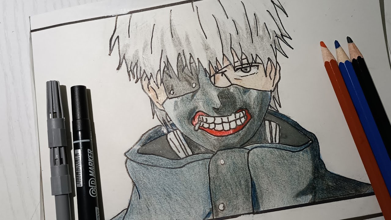 Drawing Kaneki Ken from Tokyo Ghoul || anime artistry - YouTube