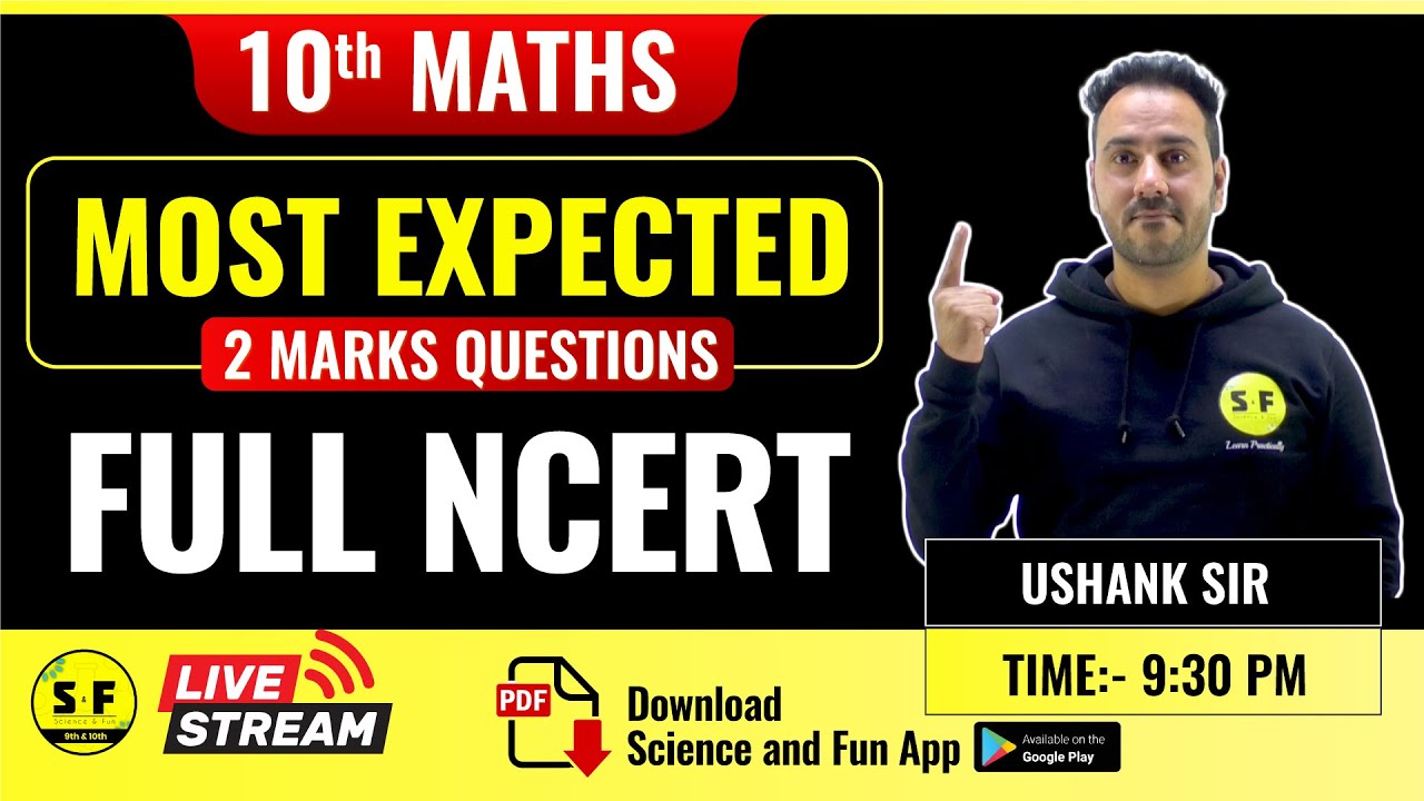 Class 10th Board Complete NCERT Maths Most Important Question With ...