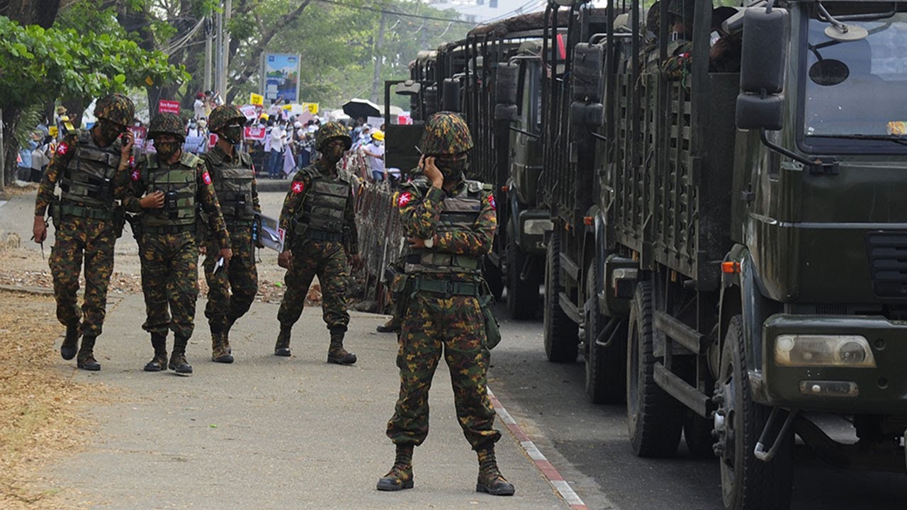 Myanmar: Armoured vehicles seen in Yangon as Aung San Suu Kyi's ...