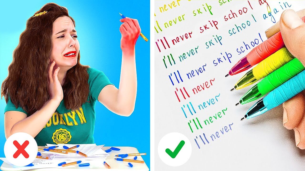 AWESOME ART HACKS & SCHOOL DIY IDEAS || Awkward Life Situations By 123 ...