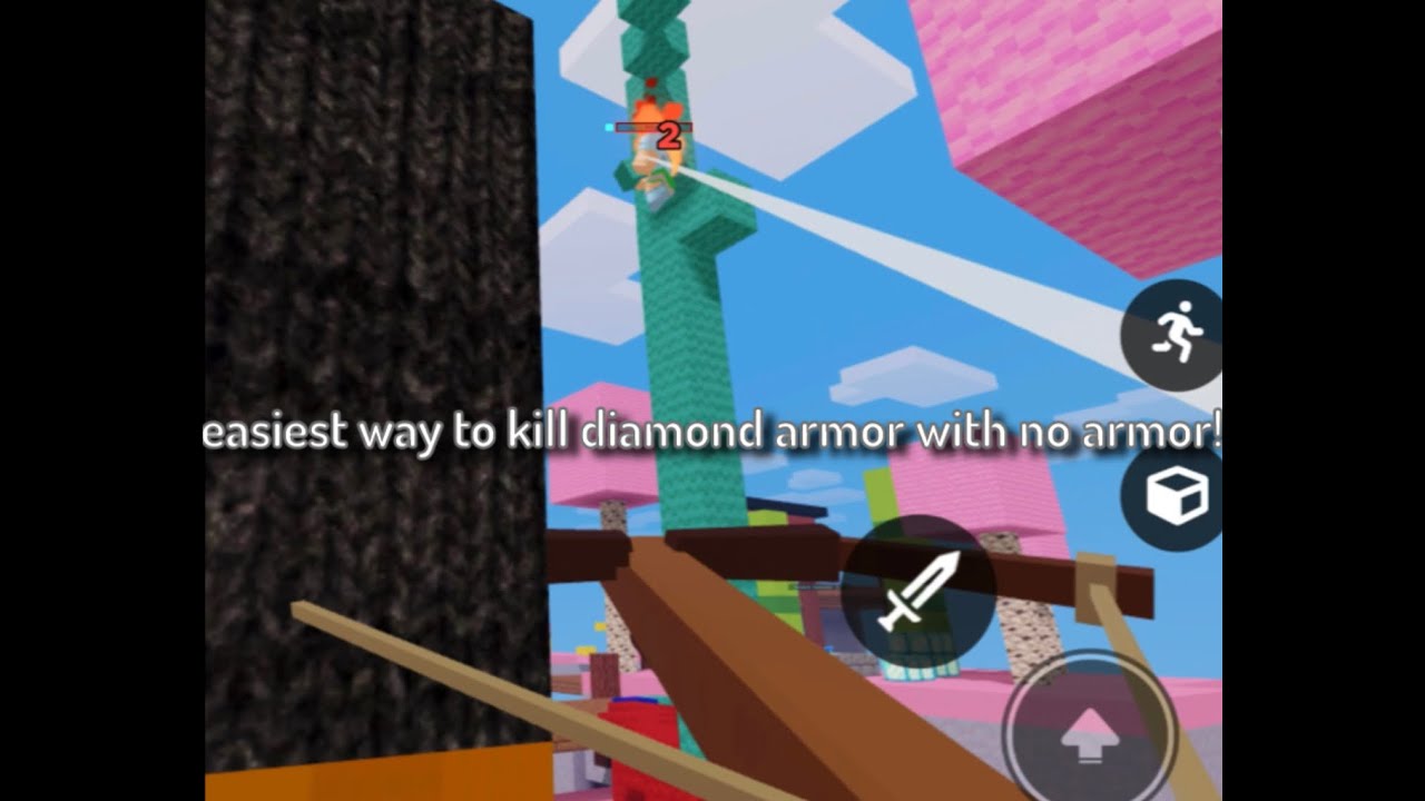 Easiest way to kill diamond armor with no armor!!, roblox bedwars - YouTube