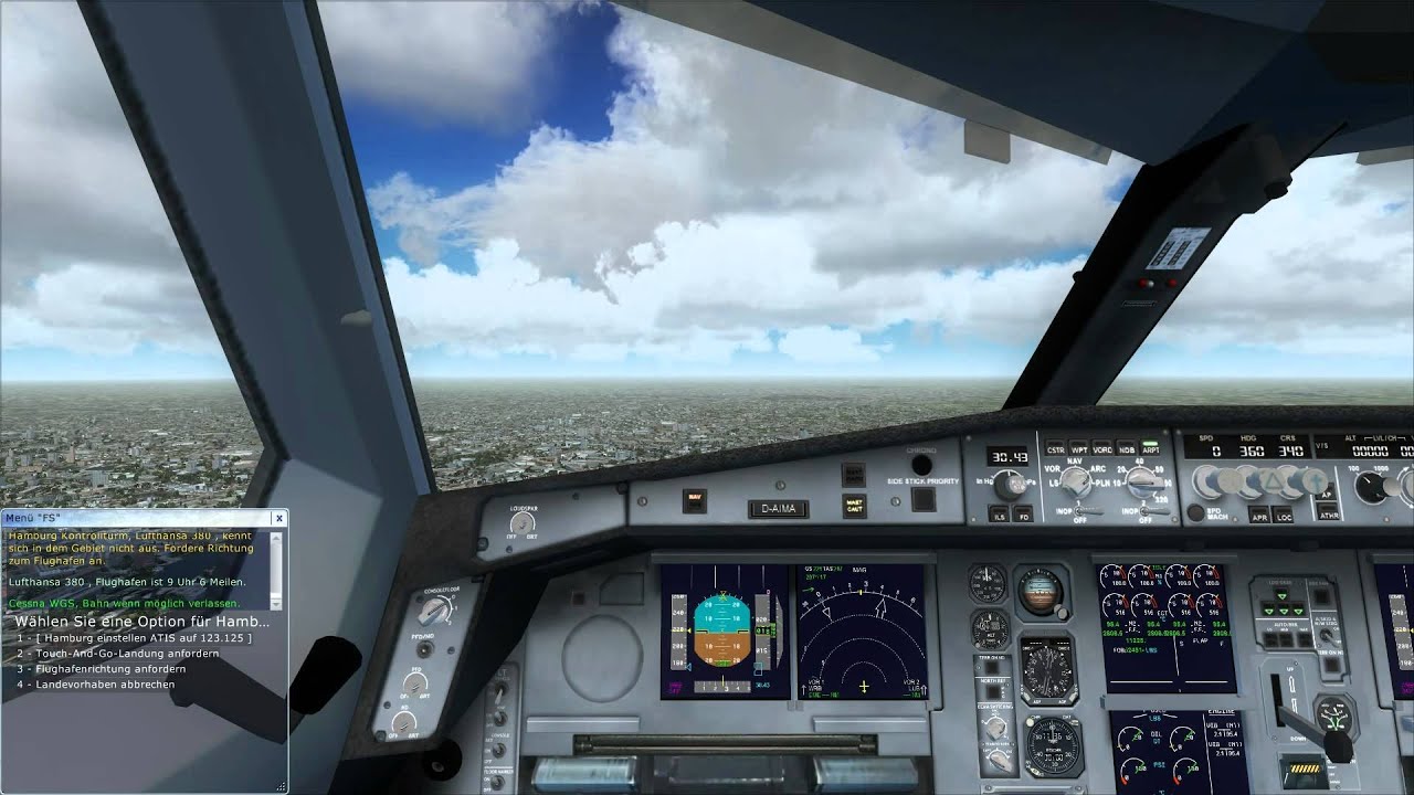 Lufthansa Cockpit A380 landing at Hamburg - YouTube