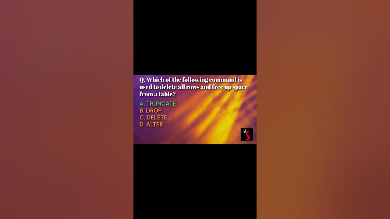 SQL (Structured Query Language) - MCQ - YouTube