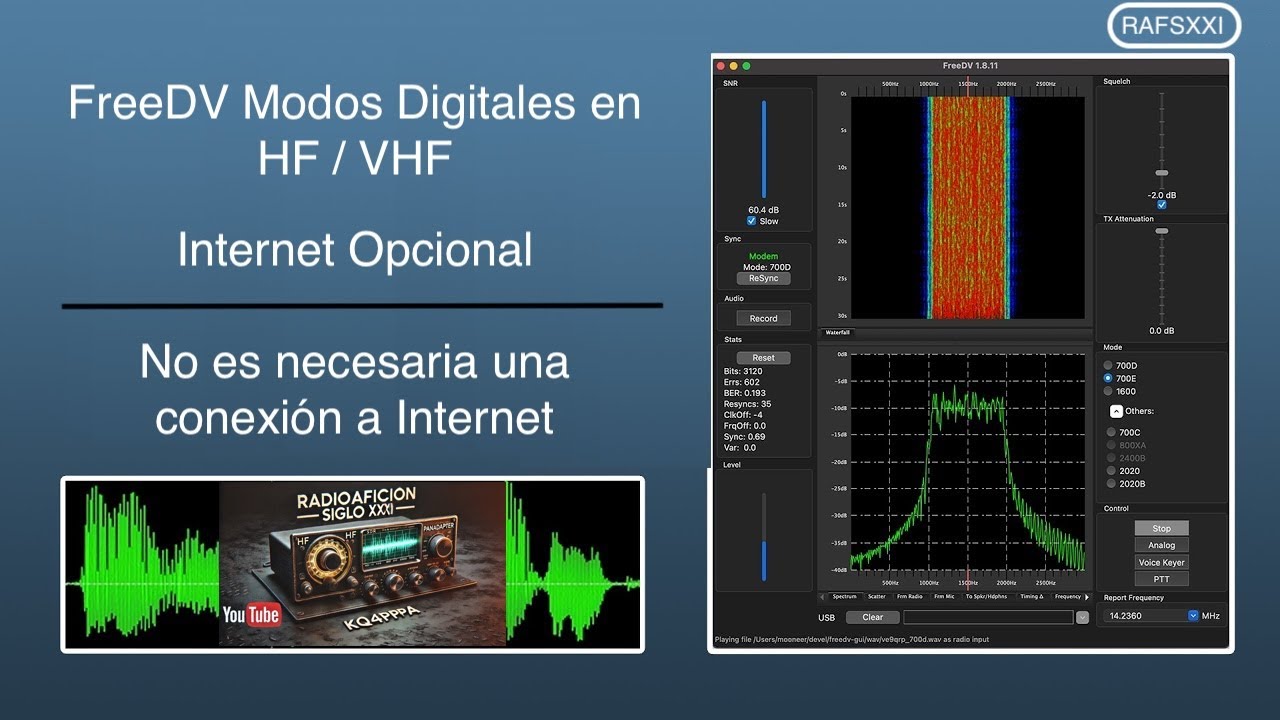 FreeDV Voz Digital en HF/VHF (Sin internet) Códec Libre - YouTube