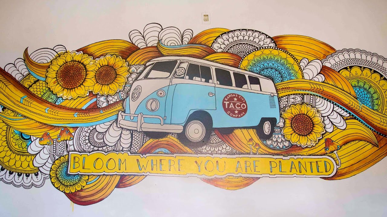 Hippie Mural | Elsa Rhae | Kansas City Taco Company - YouTube