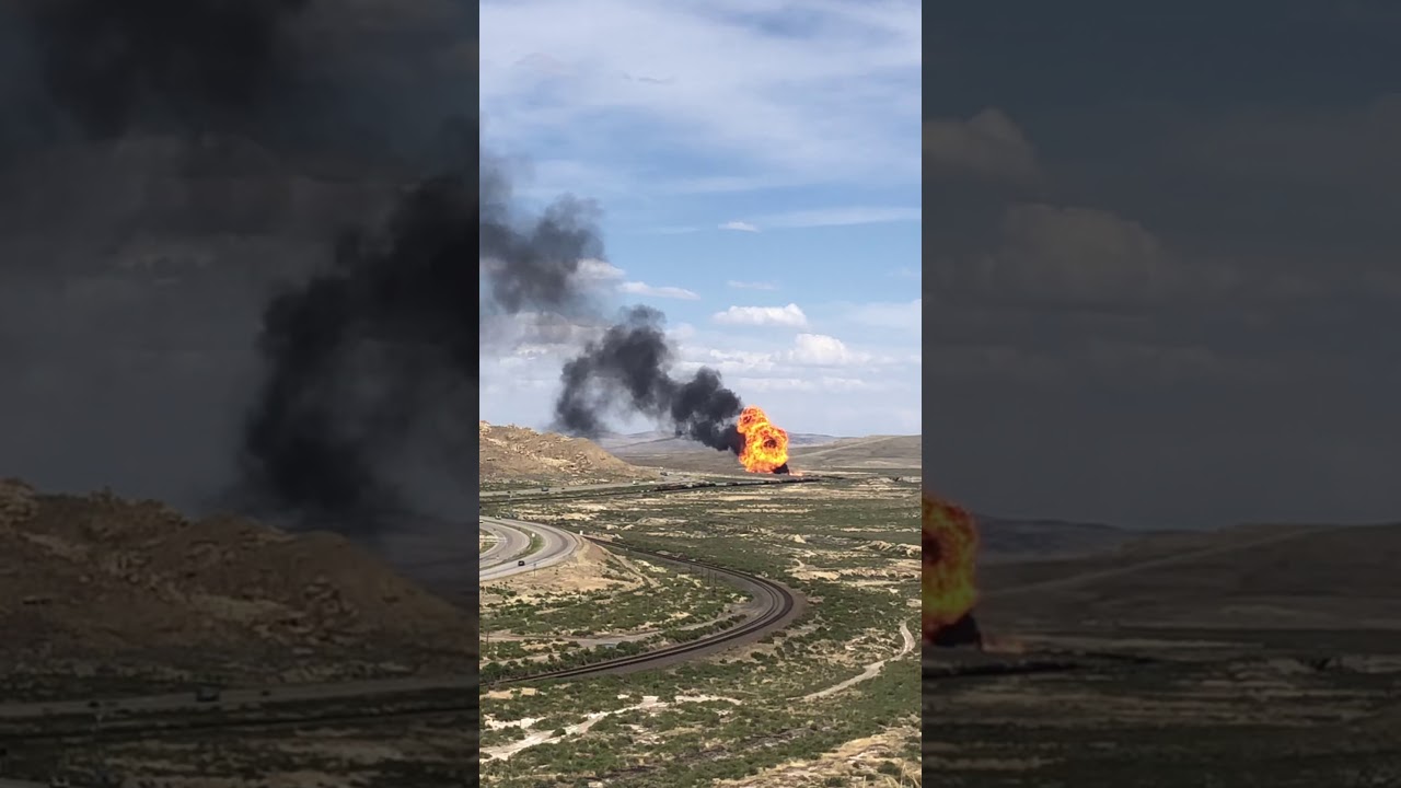 Fiery train derailment #shorts and fireball explosion caught on camera ...