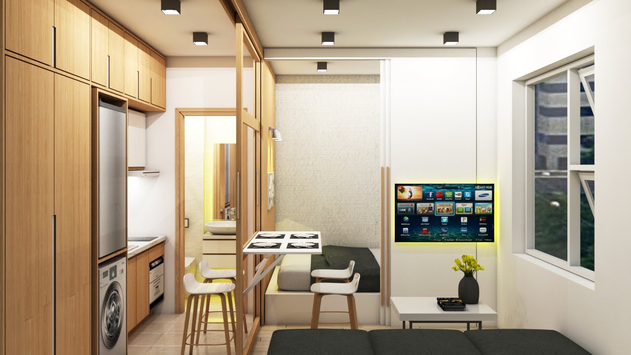 TINY APARTMENT 201sqft ( 18.7sqm MICRO APARTMENT TOUR ) | SPACE SAVING ...