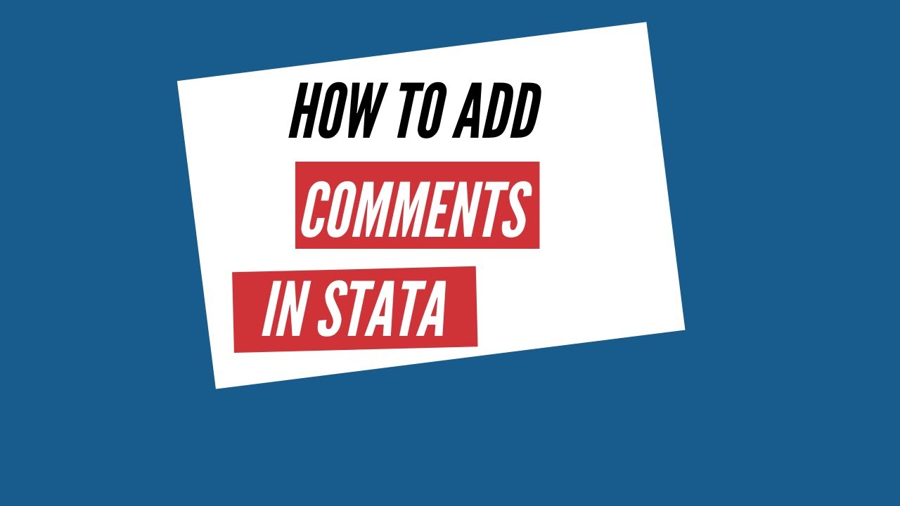 How To Add Comments In Stata Do File Comments In Do File Stata Tutorial YouTube how-to-add-comments-in-stata-do-file-comments-in-do-file-stata-tutorial-youtube