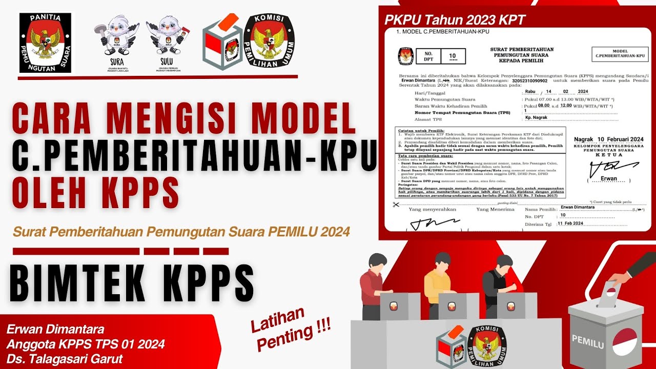 Cara Mengisi Model C.Pemberitahuan-KPU Oleh KPPS | Surat Pemberitahuan ...