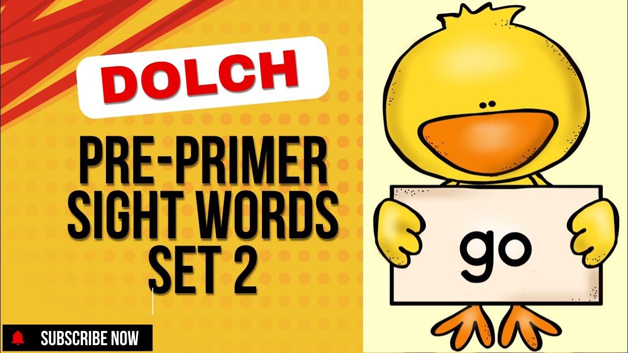 Spring Chick Sight Words | Learn 10 Dolch Pre-Primer Words for ...