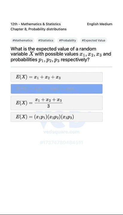 Expected Value Probability Distributions Mathematics Statistics - YouTube