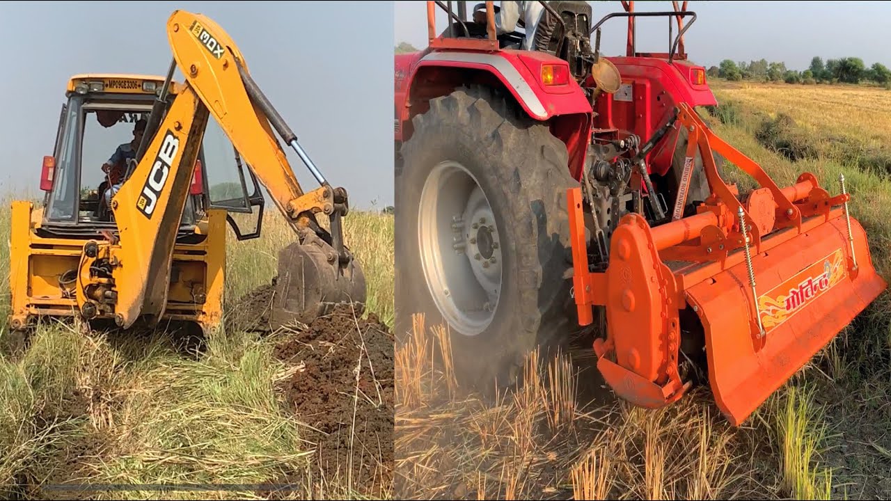 New Rotavator and JCB working |Cheapest Rotavator Heavy Duty| Mahindra ...