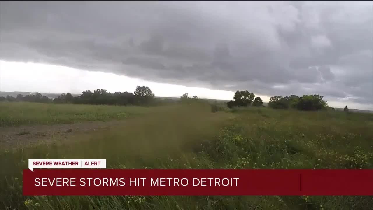 Severe storms roll through metro Detroit on Wednesday evening - YouTube