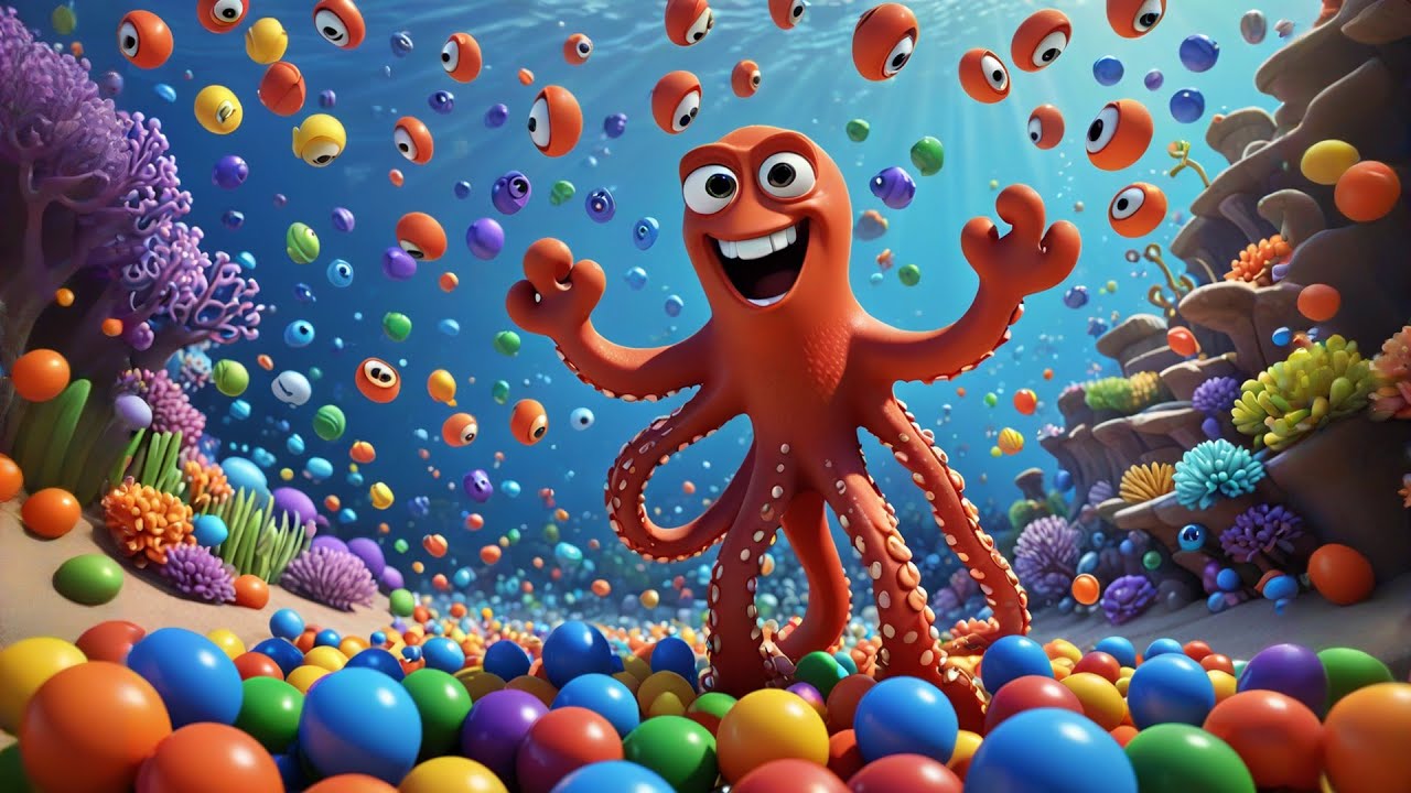 Octopus Juggled Jellybeans 🐙🍬 | Funny Nursery Rhyme for Kids - YouTube