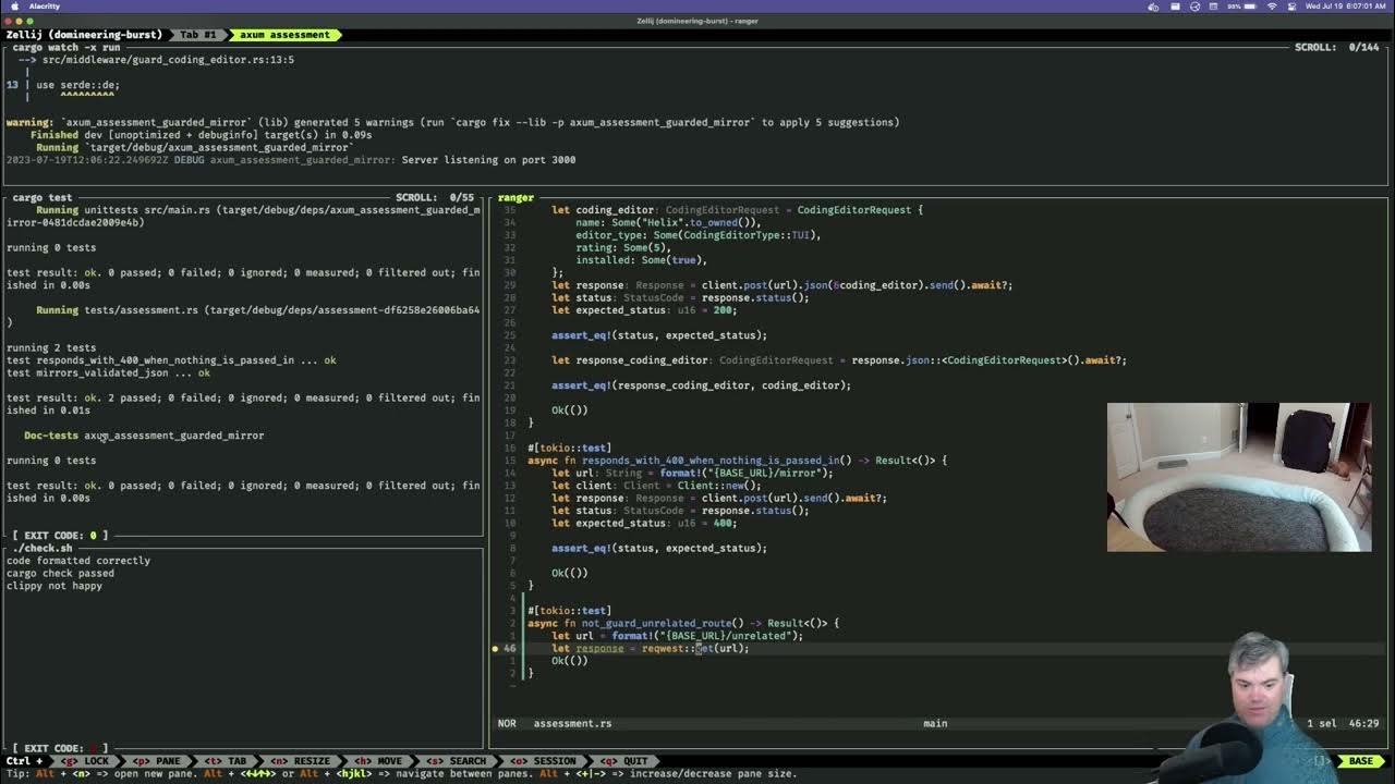 Stream archive: Preparing for Axum + Rust course (2023-07-19) - YouTube