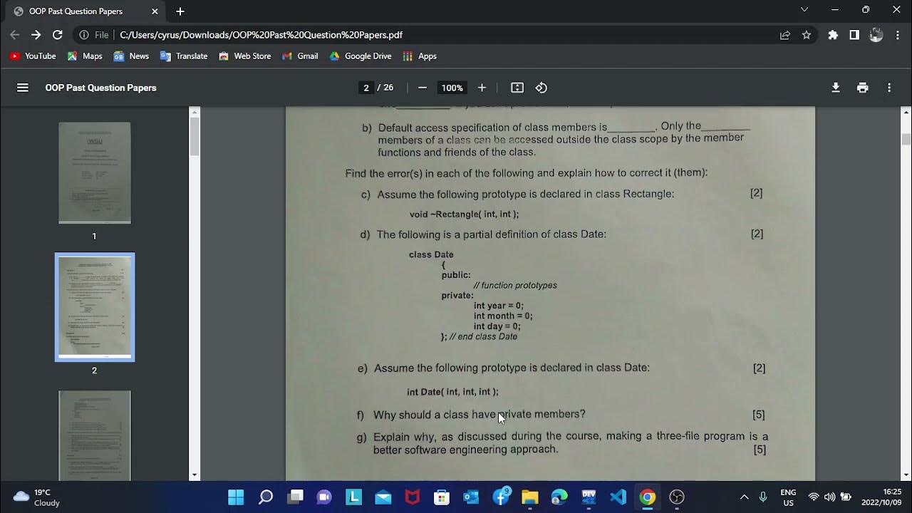 OOP IN C++ , ANSWERING QUESTION PAPERS - YouTube