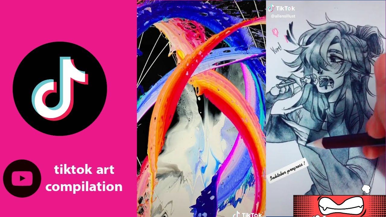 tiktok art compilation || my first art tiktok video😝. - YouTube