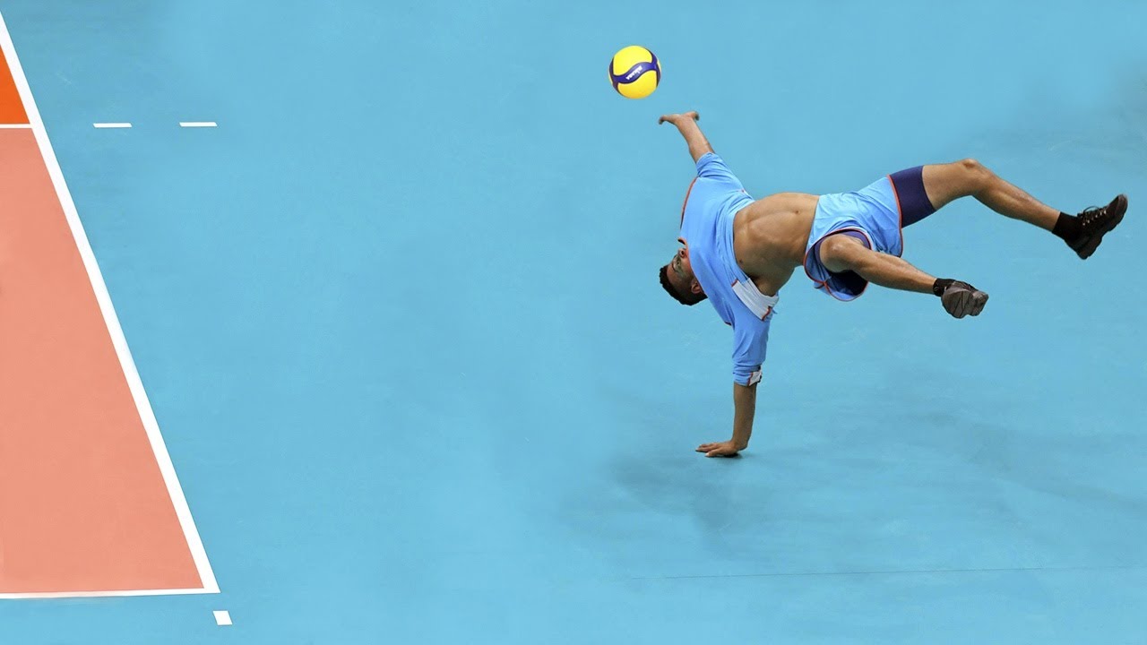 Acrobatic Volleyball Saves - YouTube