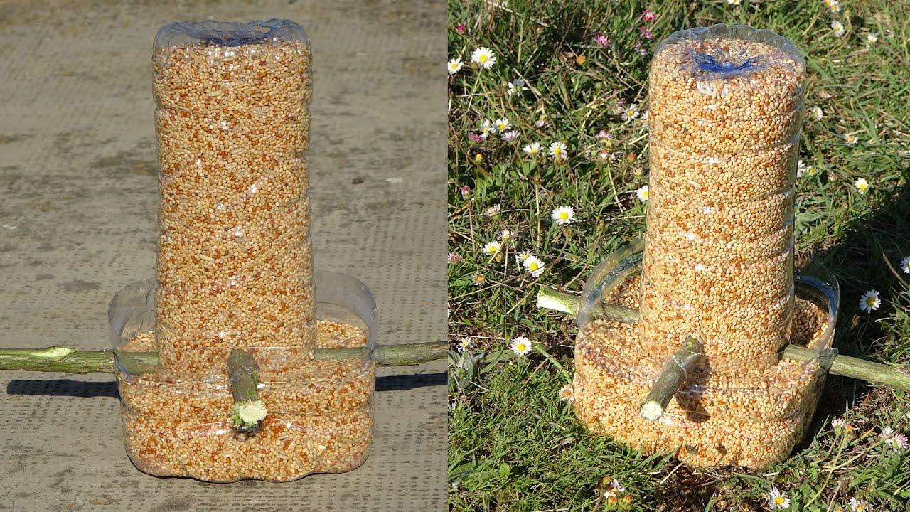Como hacer un comedero para pajaros con botellas - YouTube