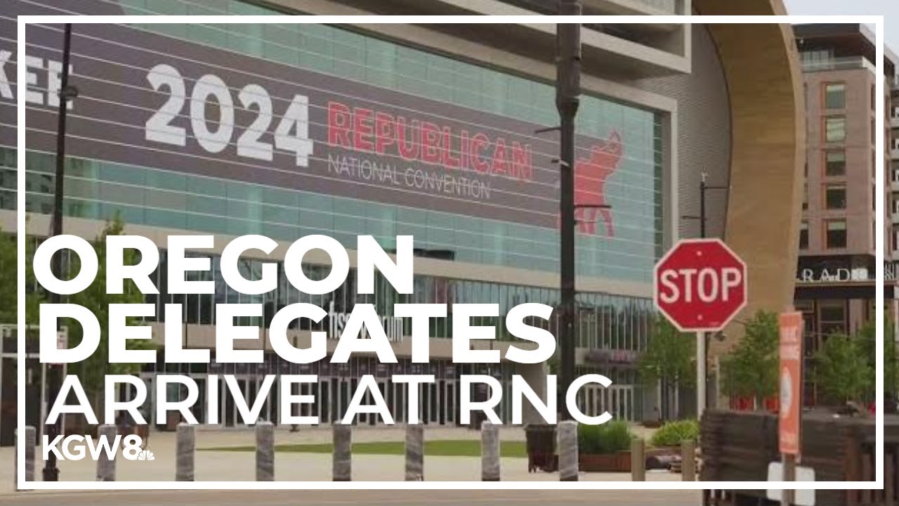 Oregon delegates arrive for Republican National Convention - YouTube