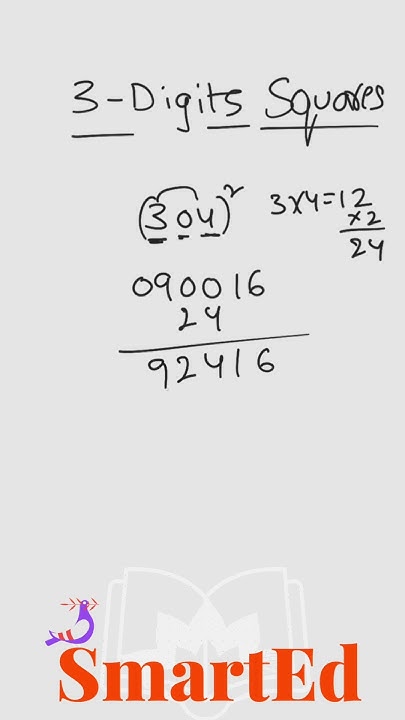 IN 10 SECONDS 3 DIGITS SQUARES @SmartVedic - YouTube