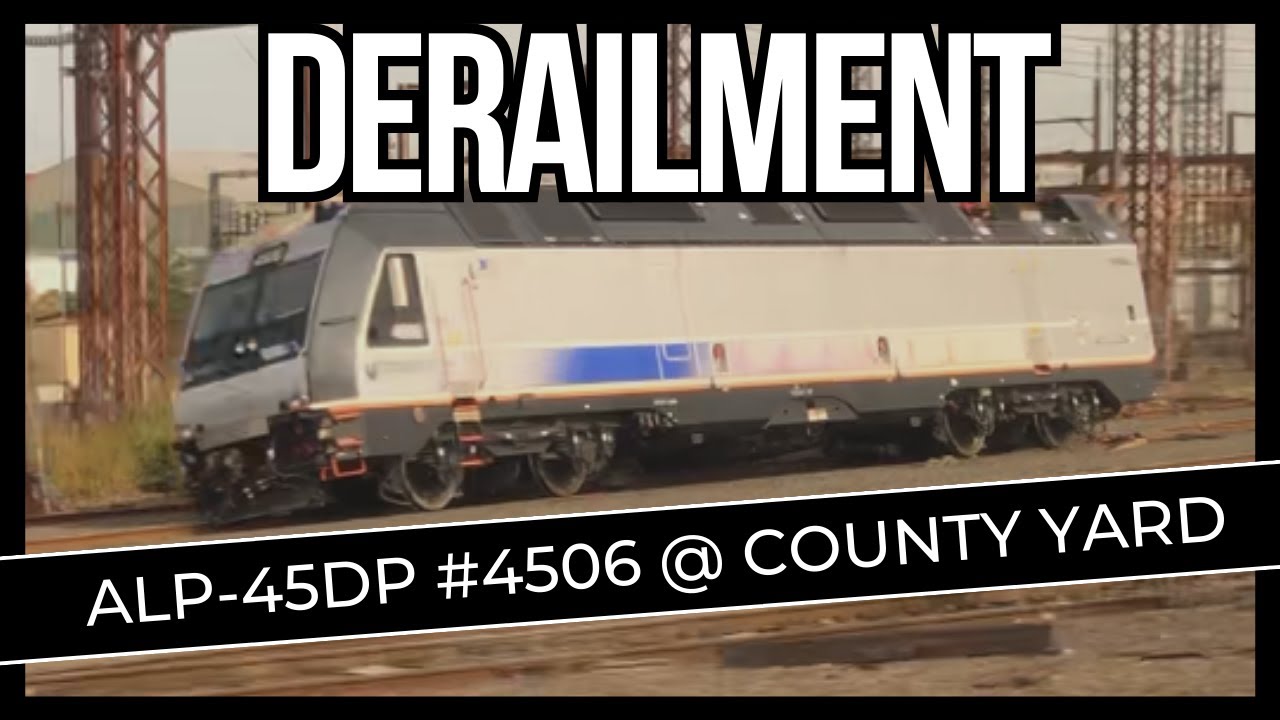 NJ Transit ALP-45DP Derailment in County Yard / Jersey Ave - Northeast ...