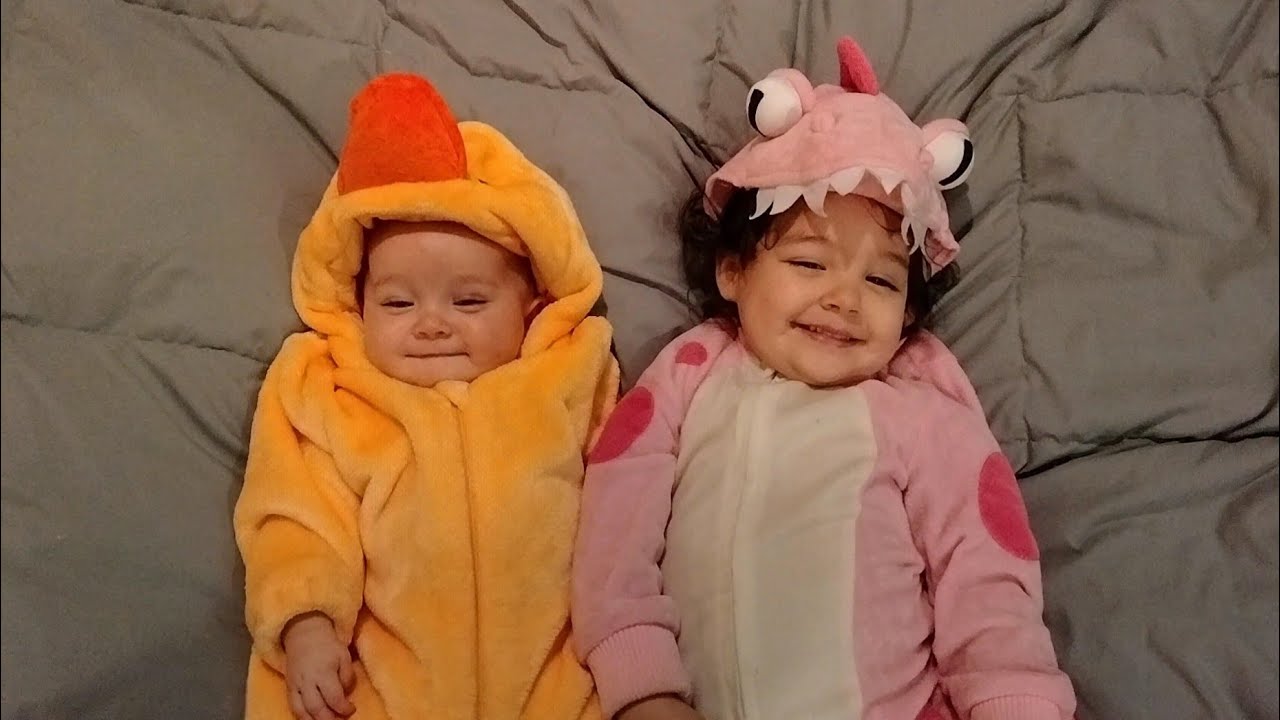 Newborn Ada and Baby Ava Wear Halloween Costumes - YouTube