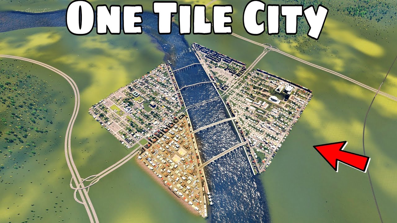 One Tile City in Cities Skylines - YouTube