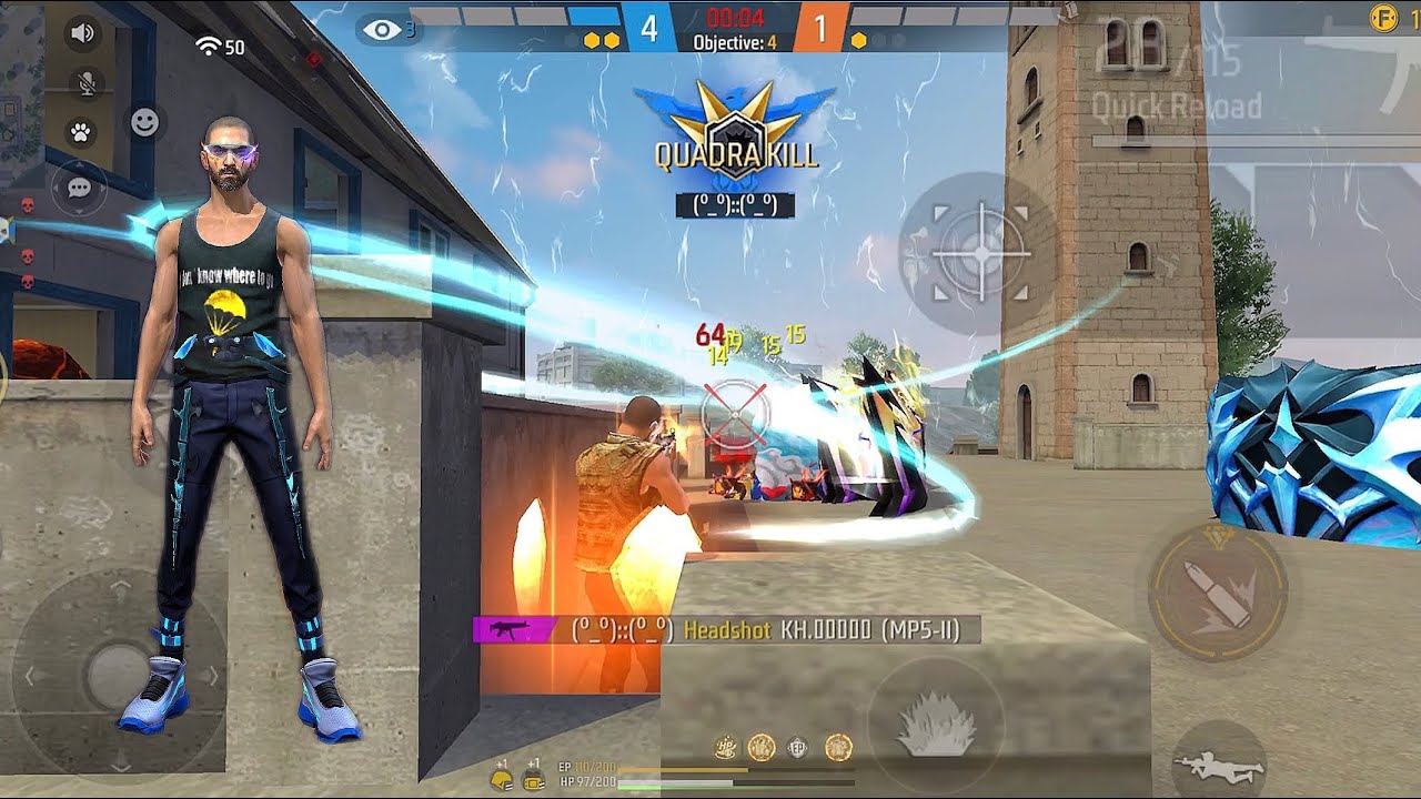 1 VS 4 ff cs rank 😂noob player Garena free fire 🔥 - YouTube