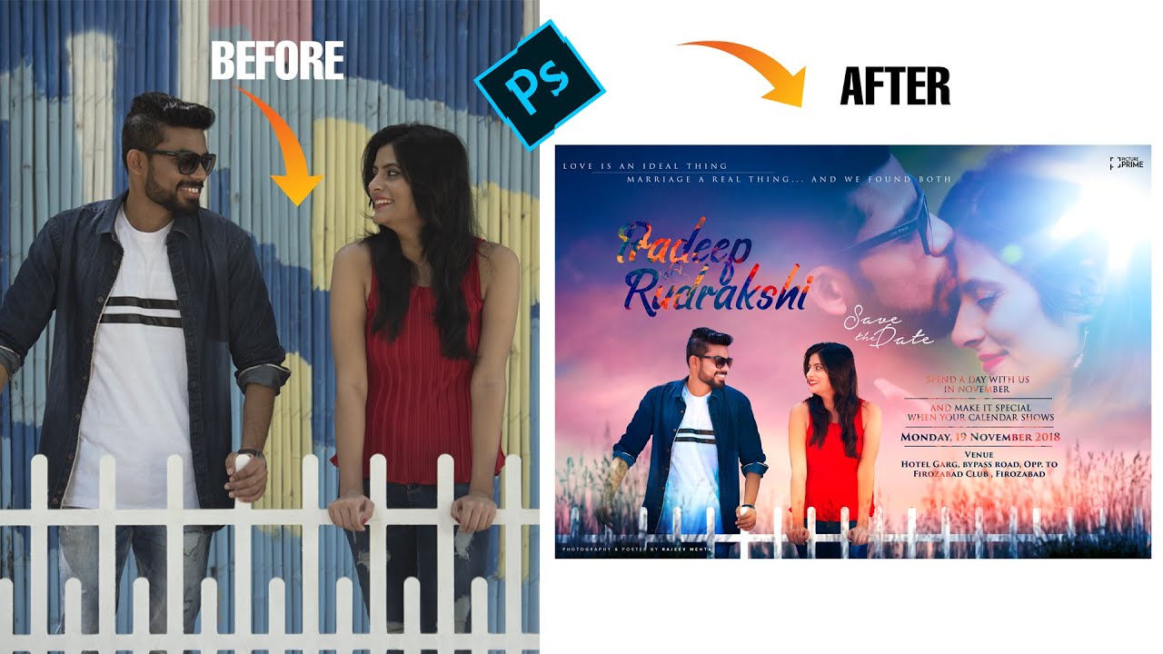 Movie or Couple Pre-Wedding Poster Design in Photoshop – Hindi Tutorial ...