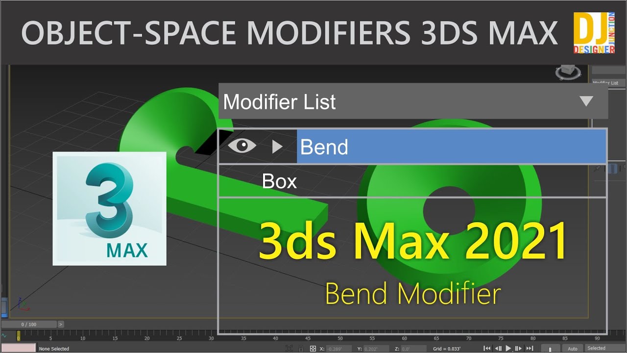 Bend Modifier in 3ds Max || Object-Space Modifiers 3ds Max 2021 in Hindi / Urdu - YouTube