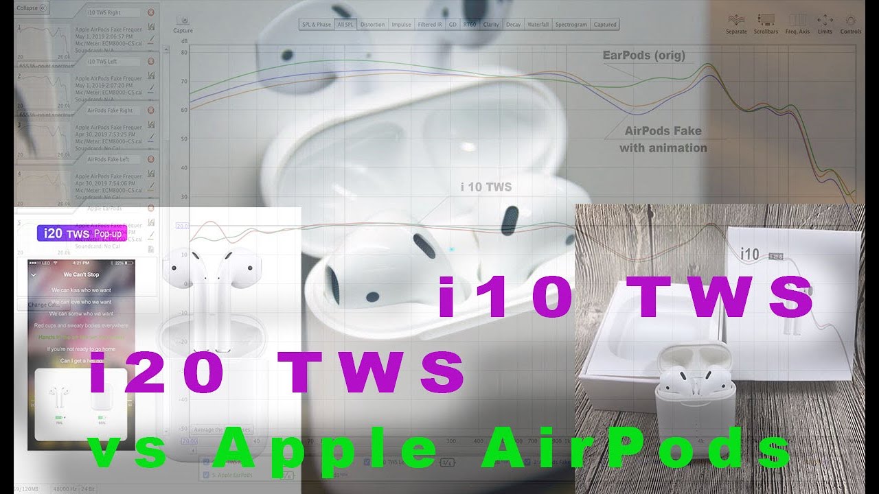 ТЕСТ ЗВУКА! Fake AirPods (i10TWS-i20TWS etc) vs Apple Earpod (AirPods ...
