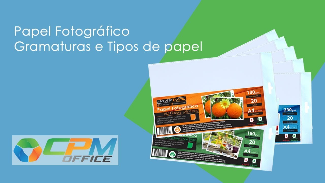 Papel Fotográfico - Gramaturas e Tipos de papel | CPM OFFICE - YouTube