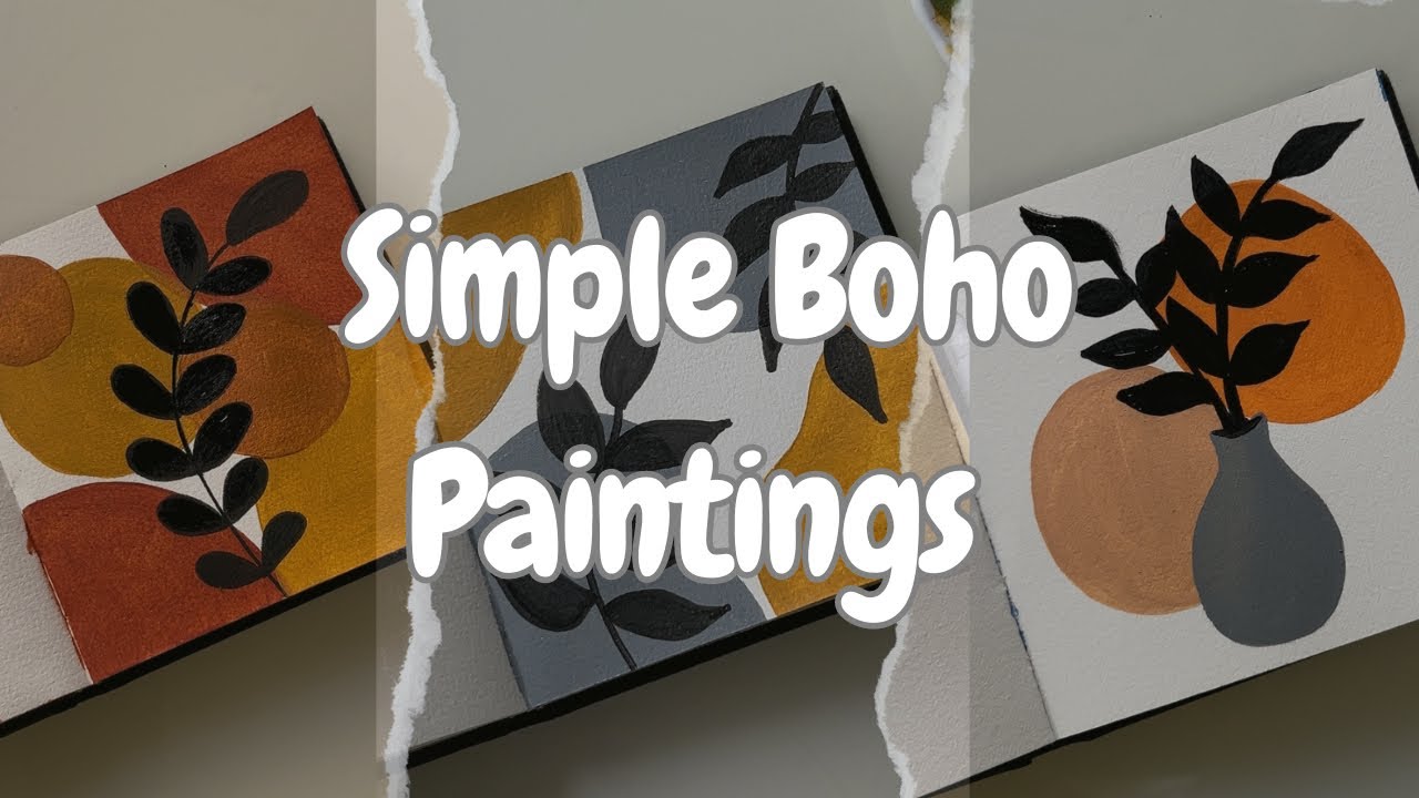 Simple Boho painting ideas | Acrylic painting - YouTube