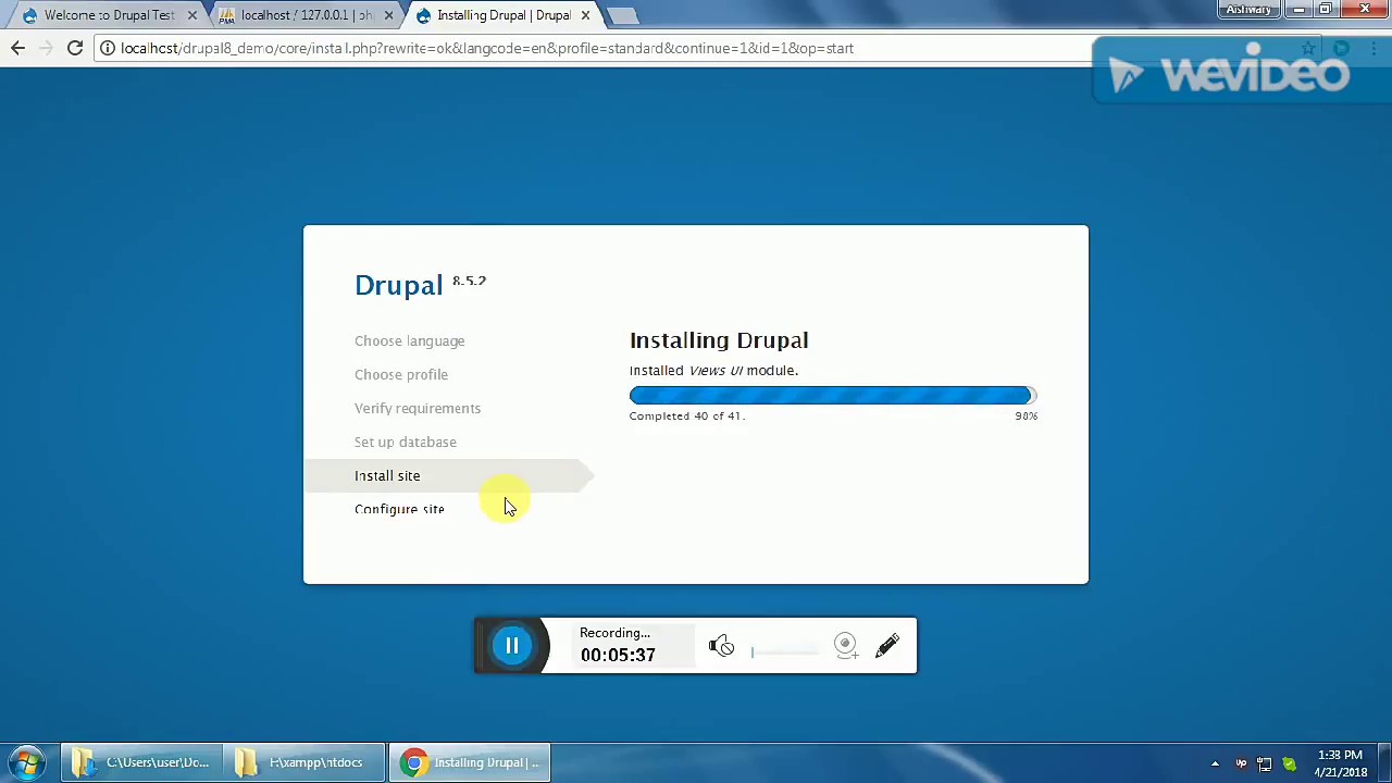 Installing Drupal 8 On Xampp Youtube