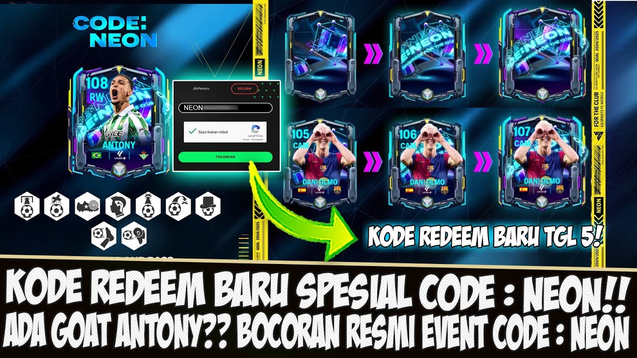 KODE REDEEM BARU SPESIAL CODE : NEON SEGERA HADIR!! BOCORAN RESMI EVENT ...