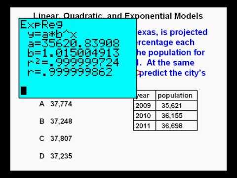 Linear, Quadratic, and Exponential Regressions Math Models 2nd Semester ...