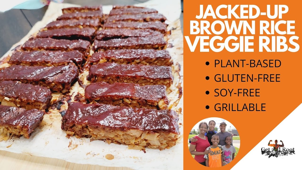 BBQ Jacked-Up Brown Rice Veggie Ribs | Gluten, Soy, and Oil-Free - YouTube