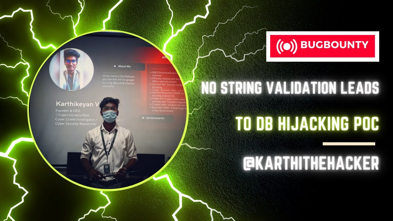 No String Validation Leads To DB Hijacking | POC | Bugbounty | @karthi_the_hacker - YouTube