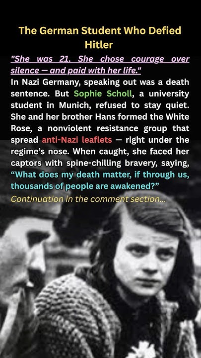 The German Student Who Defied Hitler - Sophie Scholl #ww2 #history # ...