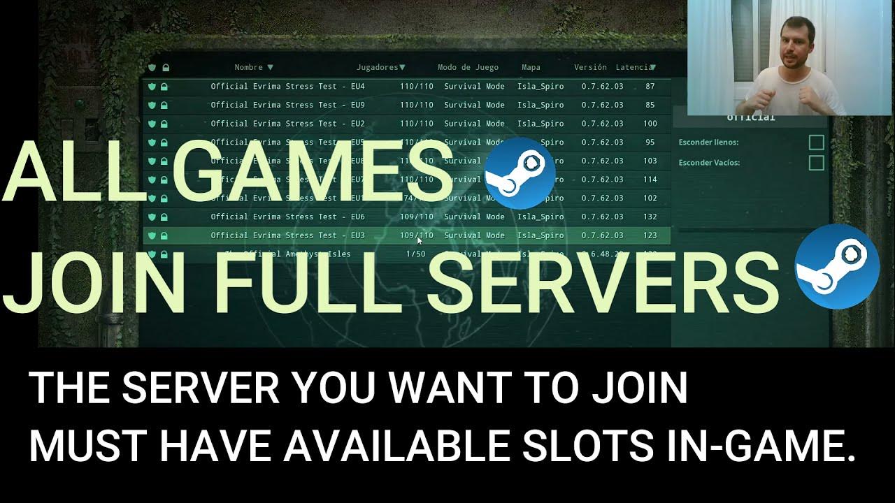 How to join a full server in any Steam game - YouTube
