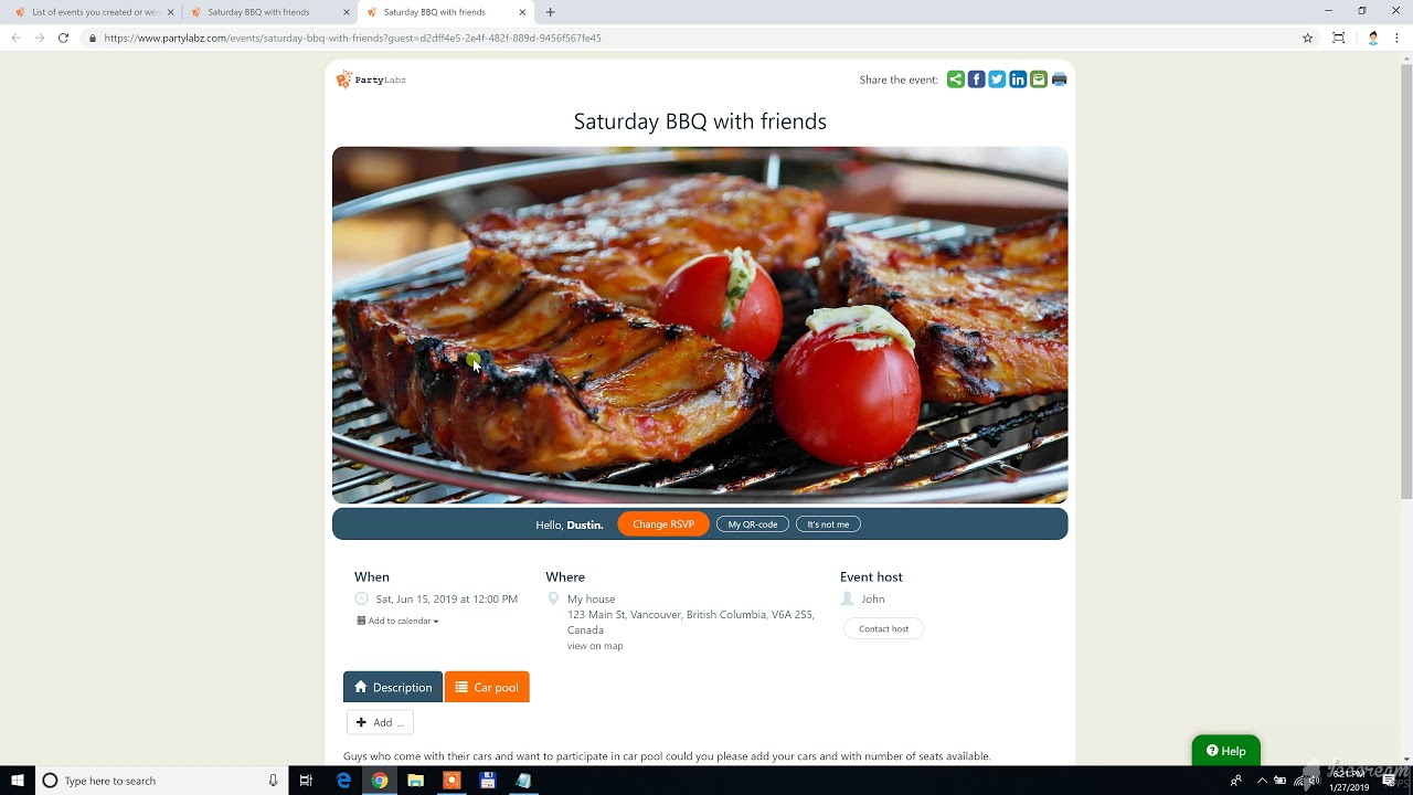 Using a 'Sign up list' tab for an event with car pool - YouTube