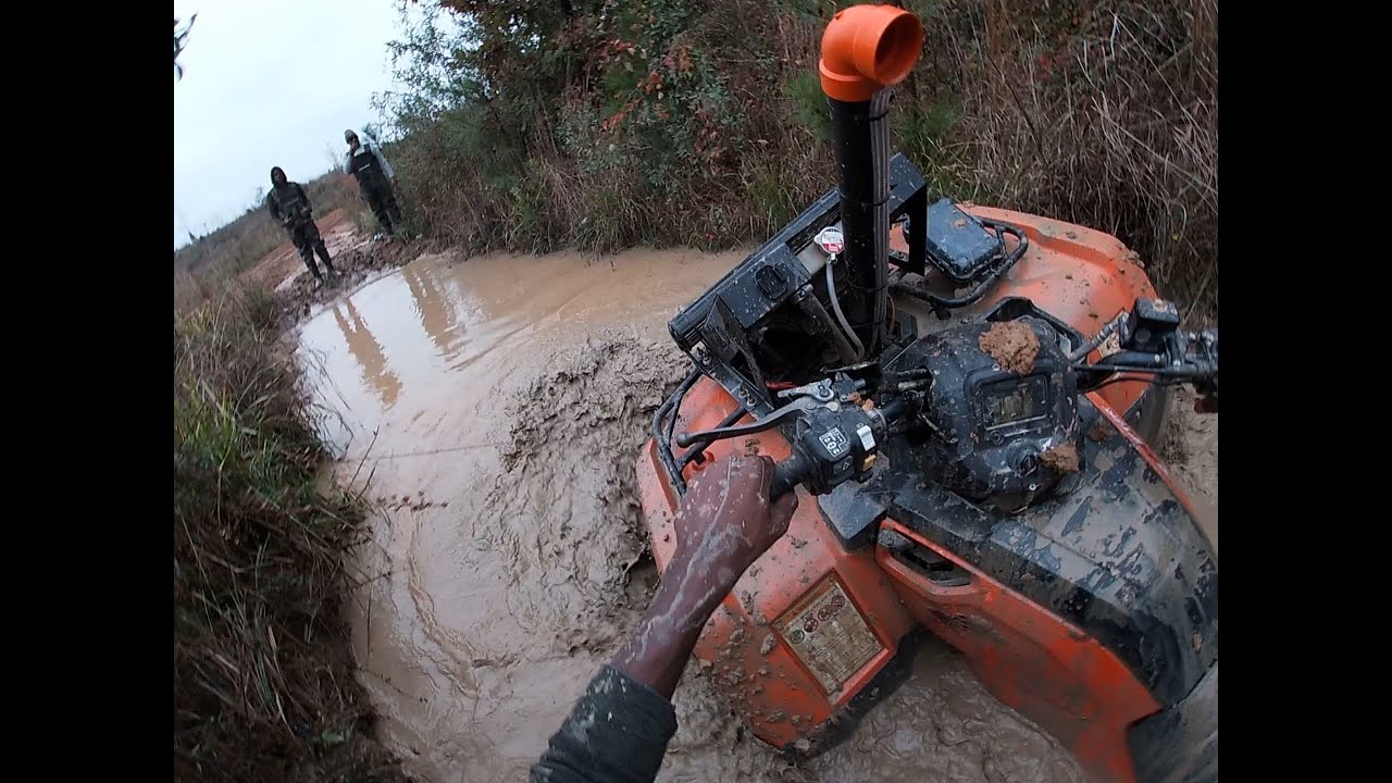 Mudding At Tower Trax Atv Park (Honda hits deep mud! ) - YouTube