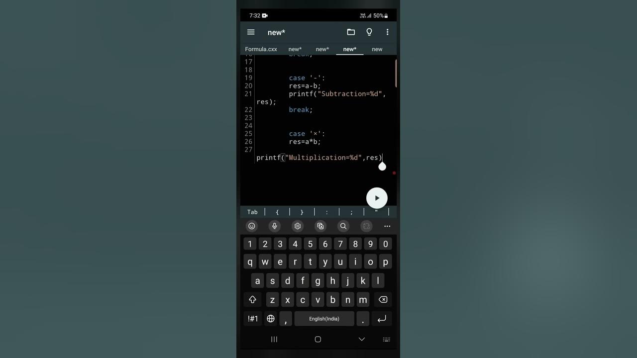 Making simple calculator c program || #shortvideo - YouTube