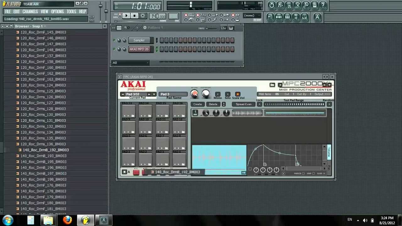 FL Studio FPC Skin AKAI 2000 XL Style by DJ G-Break - YouTube
