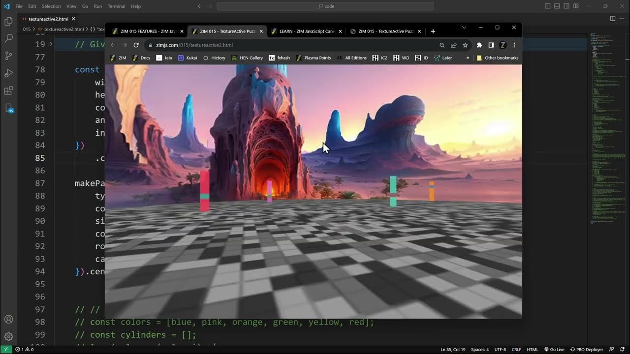 Zim Explore 75 Textureactives 1 Interactive Textures In Threejs And The Canvas And Zimjs